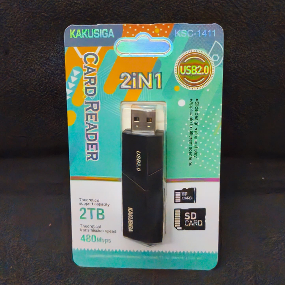 KAKUSIGA 1411 Convenient and Fast 2 in 1 USB 2.0 Card Reader Supports ...