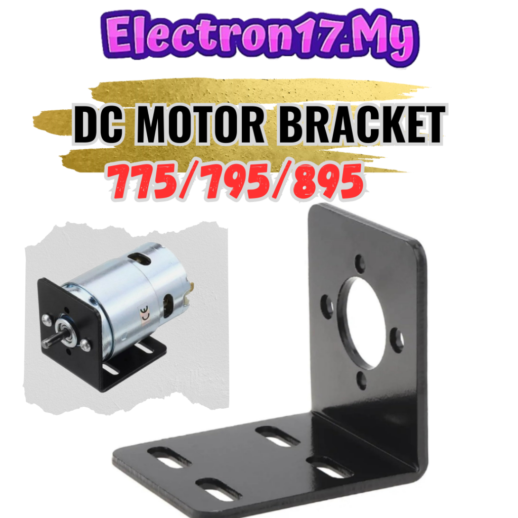 DC Motor Mounting Bracket L Shape Metal Bracket Black Motor Support ...