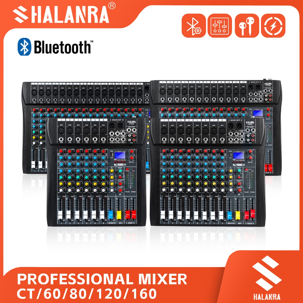 CT60S/80S/120S/160S Professional Audio Mixer with Bluetooth USB PC ...