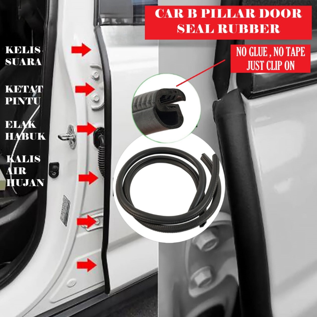 Car Door Edge Guard B Pillar Rubber Seal Strip Trim Protector ...