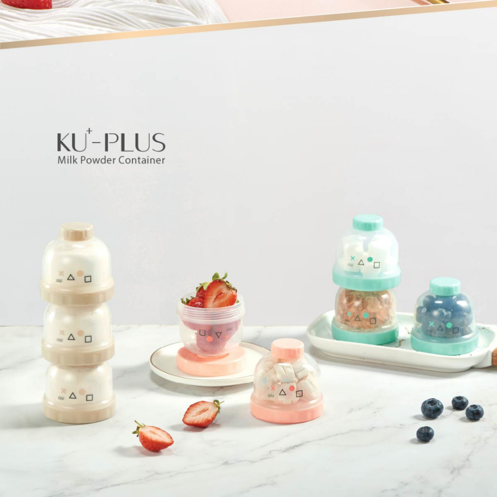 KUKU Plus 3 Layer Baby Milk Powder Container Stackable Baby Portable ...