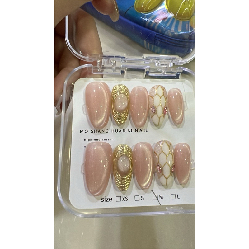 CNY 2025 Pink Snake Manicufe Fake Nails Patch 粉猫眼宝格丽蛇穿戴甲 | Shopee Malaysia