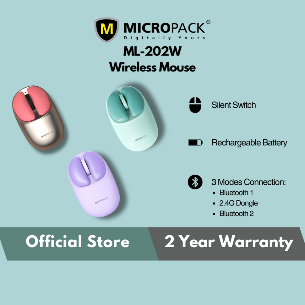 Micropack Lifestyle 2.4G+Bluetooth Wireless Mouse ML-202W | Shopee Malaysia