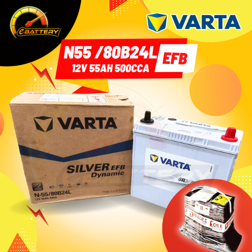 VARTA N55 80B24L 12V 55AH | Varta EFB Start Stop Car Battery Bateri Kereta | Mazda MX5 Honda ...