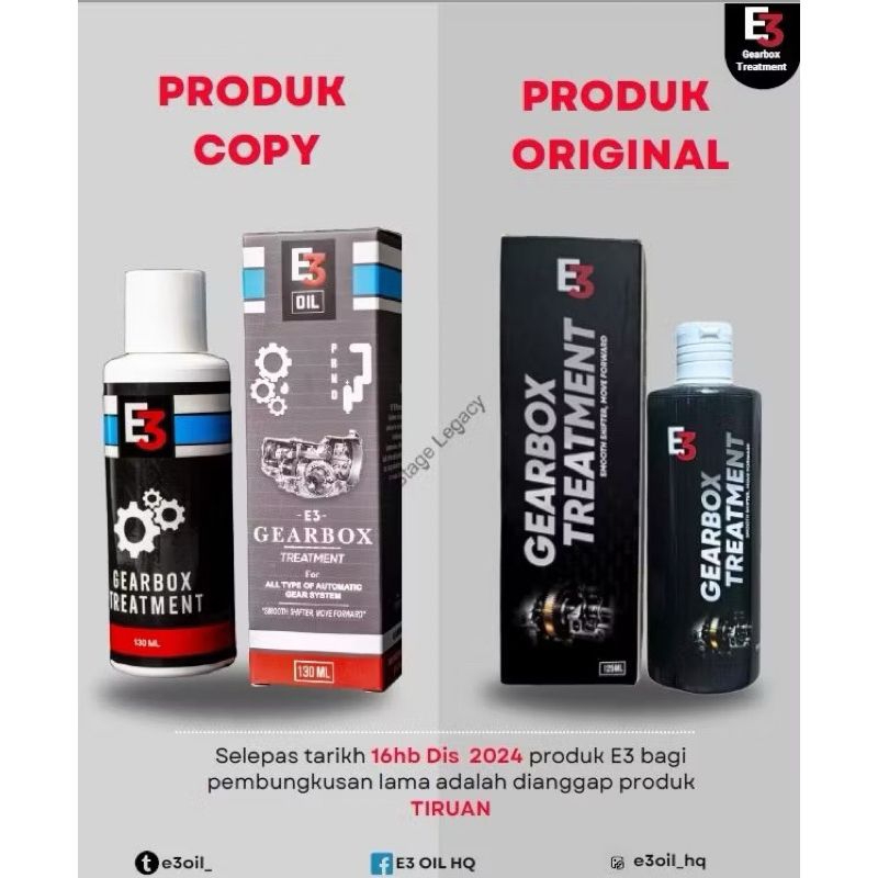E3 GEARBOX OIL TREATMENT Auto Transmission treatment Oil Original | Jv ...