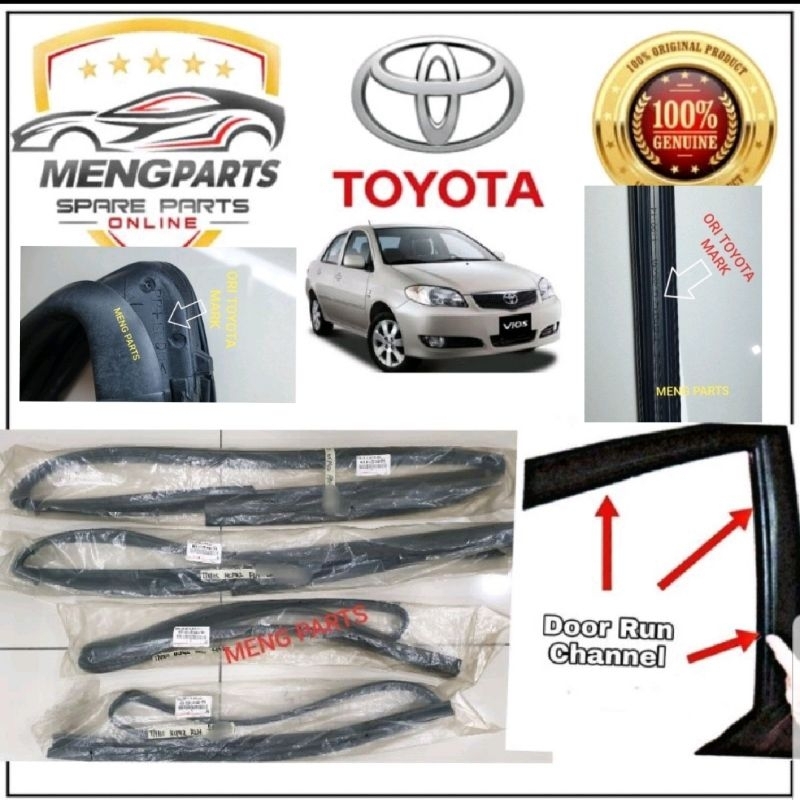 ORIGINAL TOYOTA VIOS NCP42 2003Y-2007Y DOOR GLASS RUN CHANNEL 68141 ...