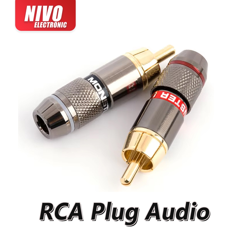 RCA Plug Audio Video Locking Cable Connector Plug Titanize Connector ...