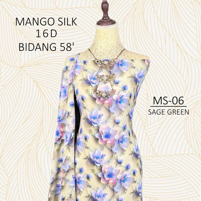 Mango Silk 16D Printed Kain Pasang Kain Viral Raya | Shopee Malaysia