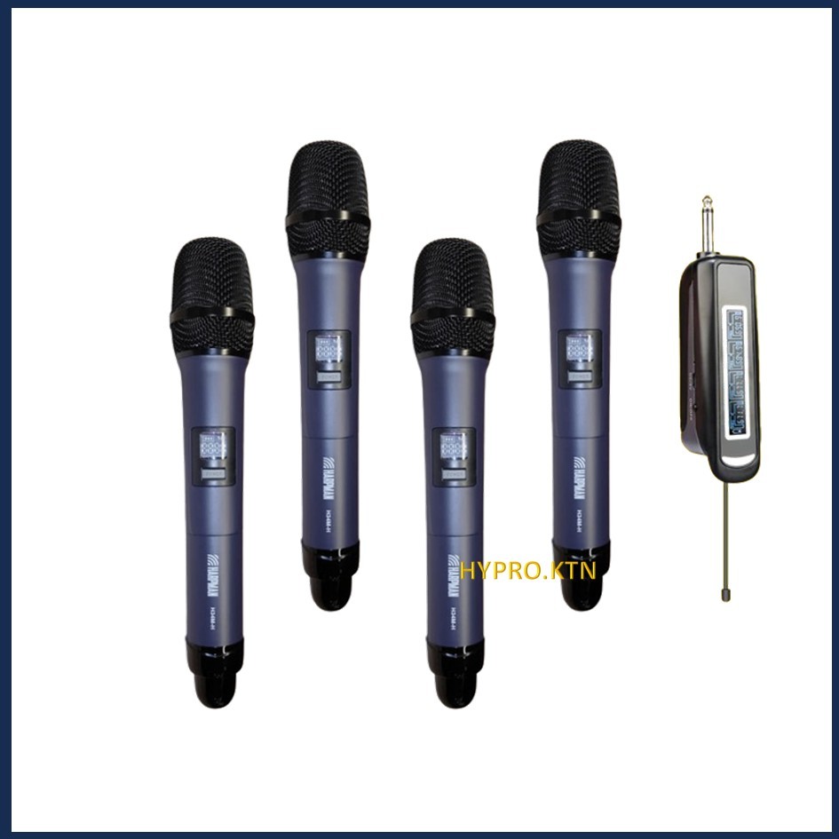 HY 4 Channel UHF Handheld Microphone Wireless Battery Powered Receiver ...