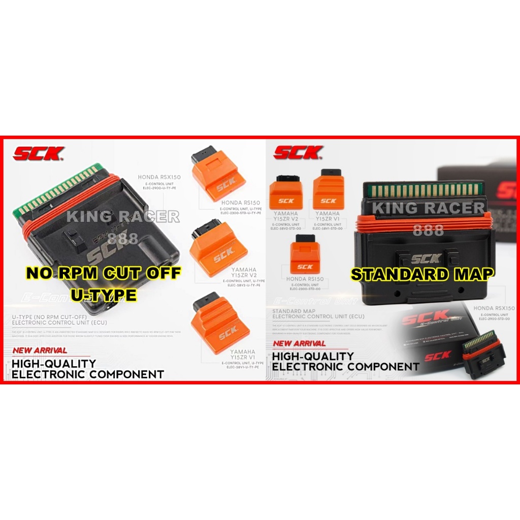 SCK ECU [ NO RPM CUT OFF U TYPE / STANDARD MAP E CONTROL UNIT 10800 +- ] Y15ZR V1 V2 RS150 RSX ...