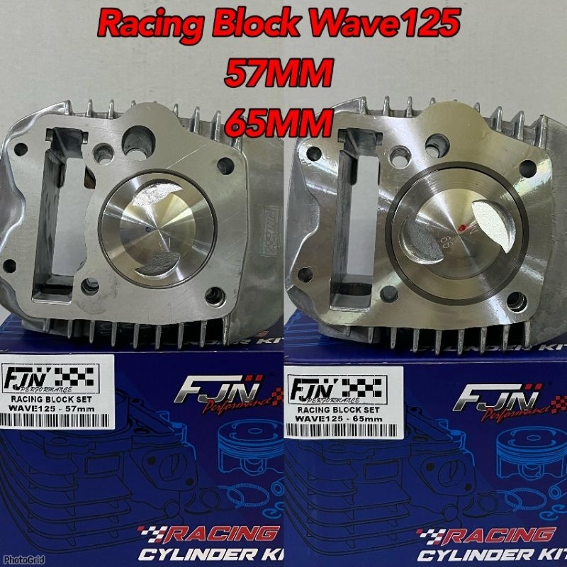 FJN BLOCK RACING WAVE125 57MM 65MM QUALITY AA BLOCK RACING TAIKOM LEO ...