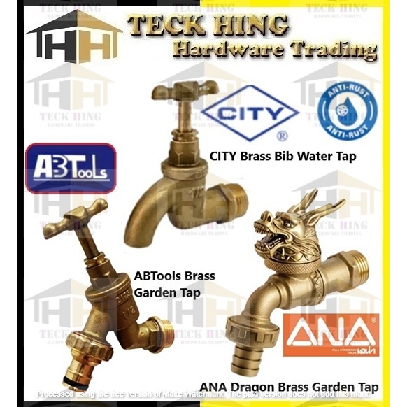 ABTools 1/2" 100% Brass Garden Tap (2123) /ANA Dragon Handle Brass ...
