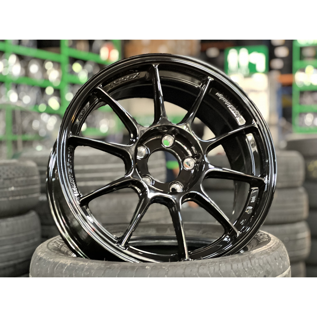 NEW 17X8J AOW TX105X Rim (set of 4) Gloss Black 5X114.3 for Civic Camry ...