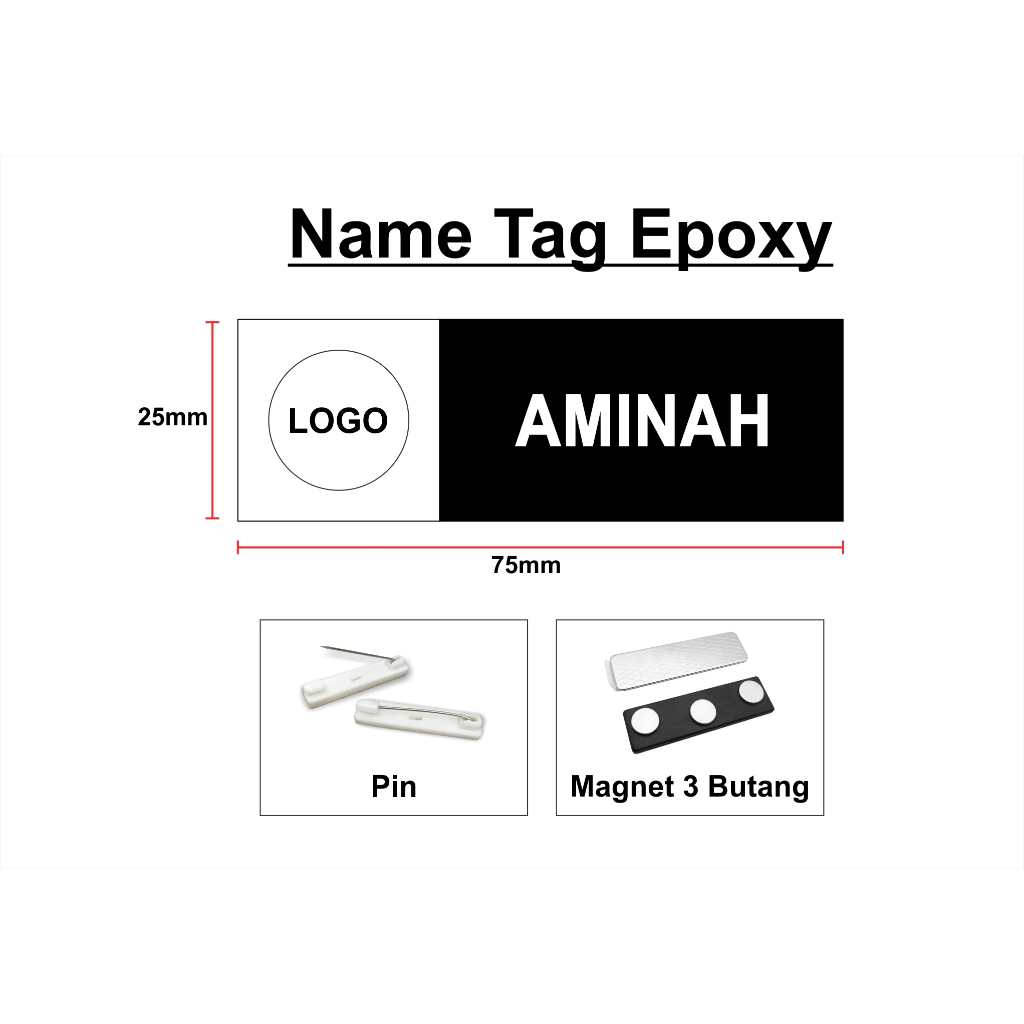 Name Tag Epoxy Berlogo | Shopee Malaysia