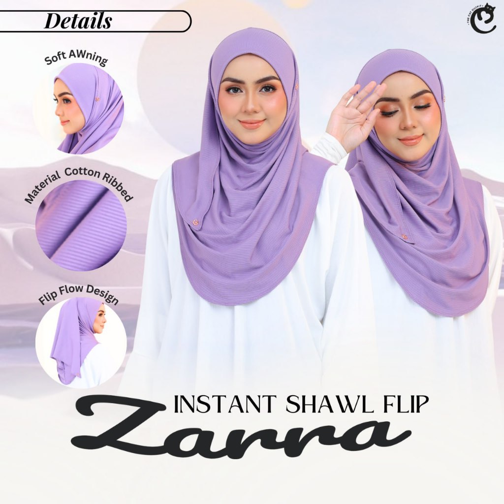 INSTANT SHAWL ZARRA FLIP FLOW | KAIN SOFT COTTON RIBBED PREMIUM ...