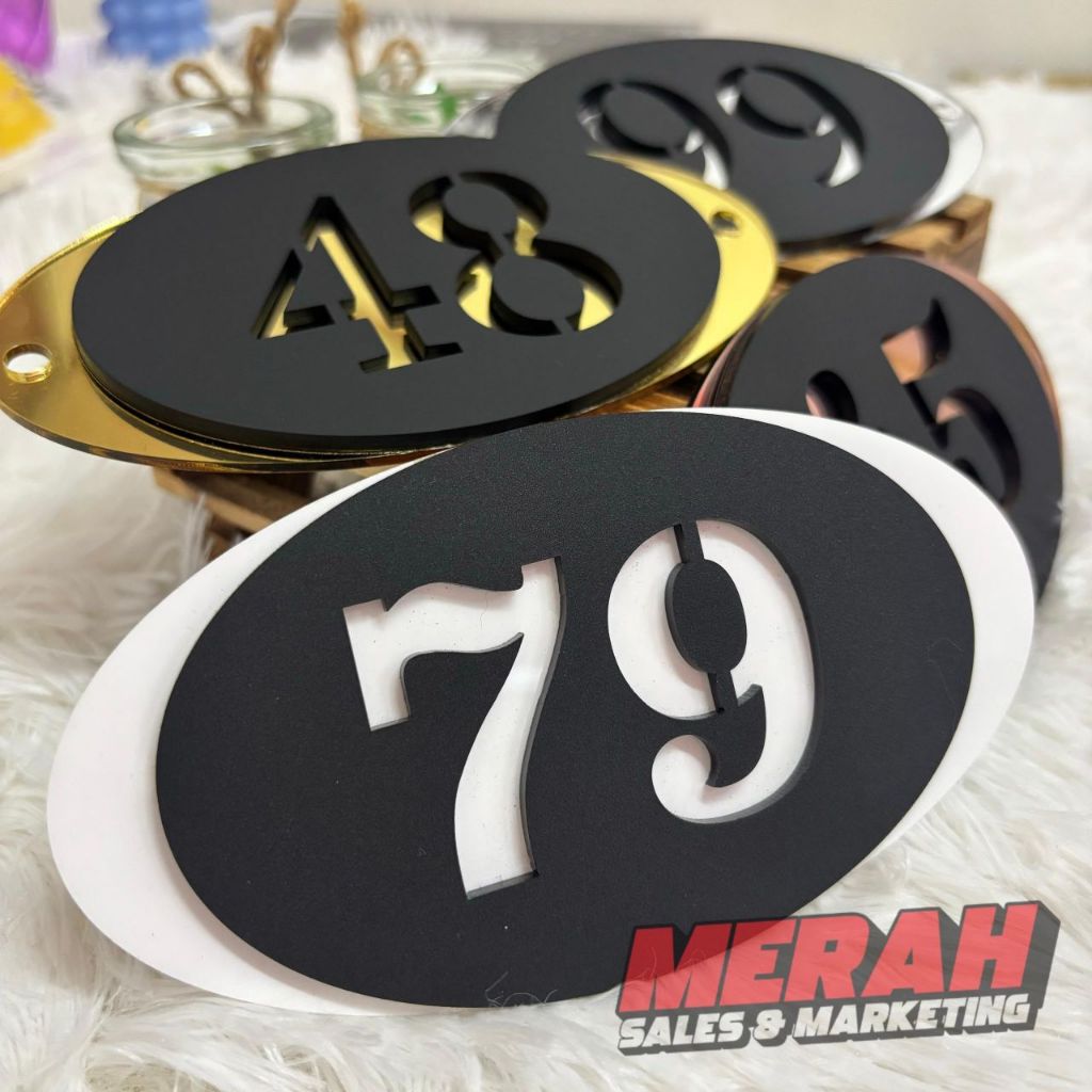 MODERN HOUSE NUMBER PLATE COLOR NOMBOR RUMAH PLAT TERKINI 14 x 7.5 CM ...
