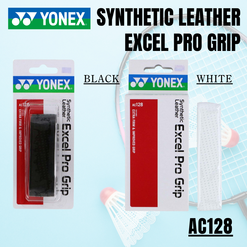 Yonex Synthetic Leather Excel Pro Grip AC128 011 007 ( White / Black ...