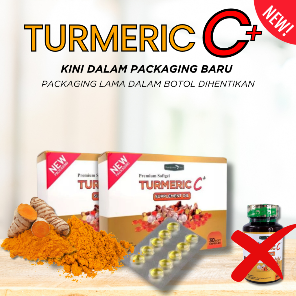 Turmeric C Plus ORIGINAL HQ Supplement Oil Softgel Premium Gastrik Gerd ...