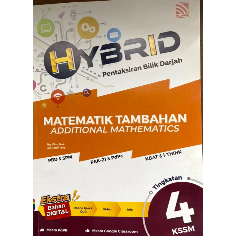 Hybrid Additional Mathematics Tingkatan 4 Kssm (second hand)( no ...