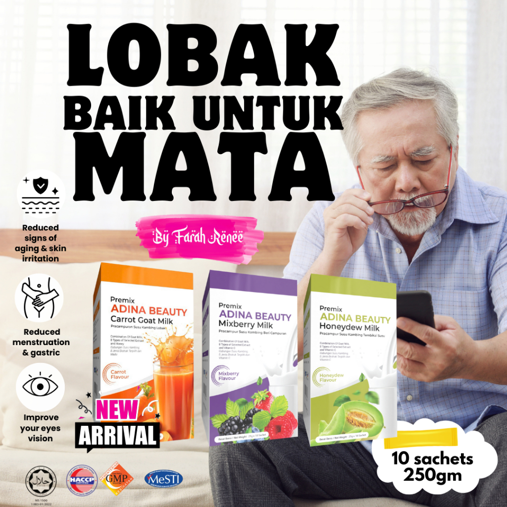 FREE GIFT Susu Kambing Adina Beauty Perisa Carrot HoneyDew Honey Dates ...