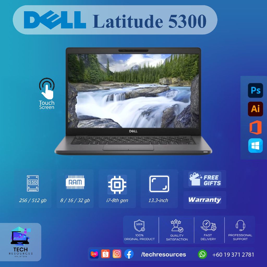 Dell Latitude 5300 | i7 8th Gen | 8GB 16GB 32GB RAM | 256GB 512GB SSD ...