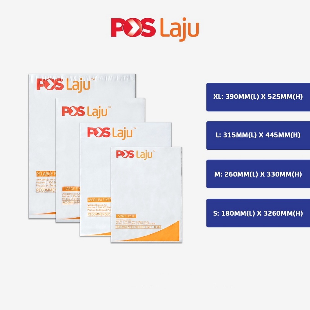 Poslaju Shipping Flyers Courier Bag (50 pcs per pack) | Shopee Malaysia