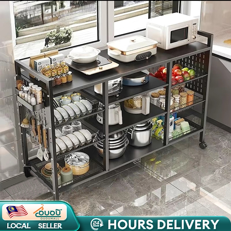 Wheeled storage rack Rak Kabinet Fruit & vegetable basket storage rack ...