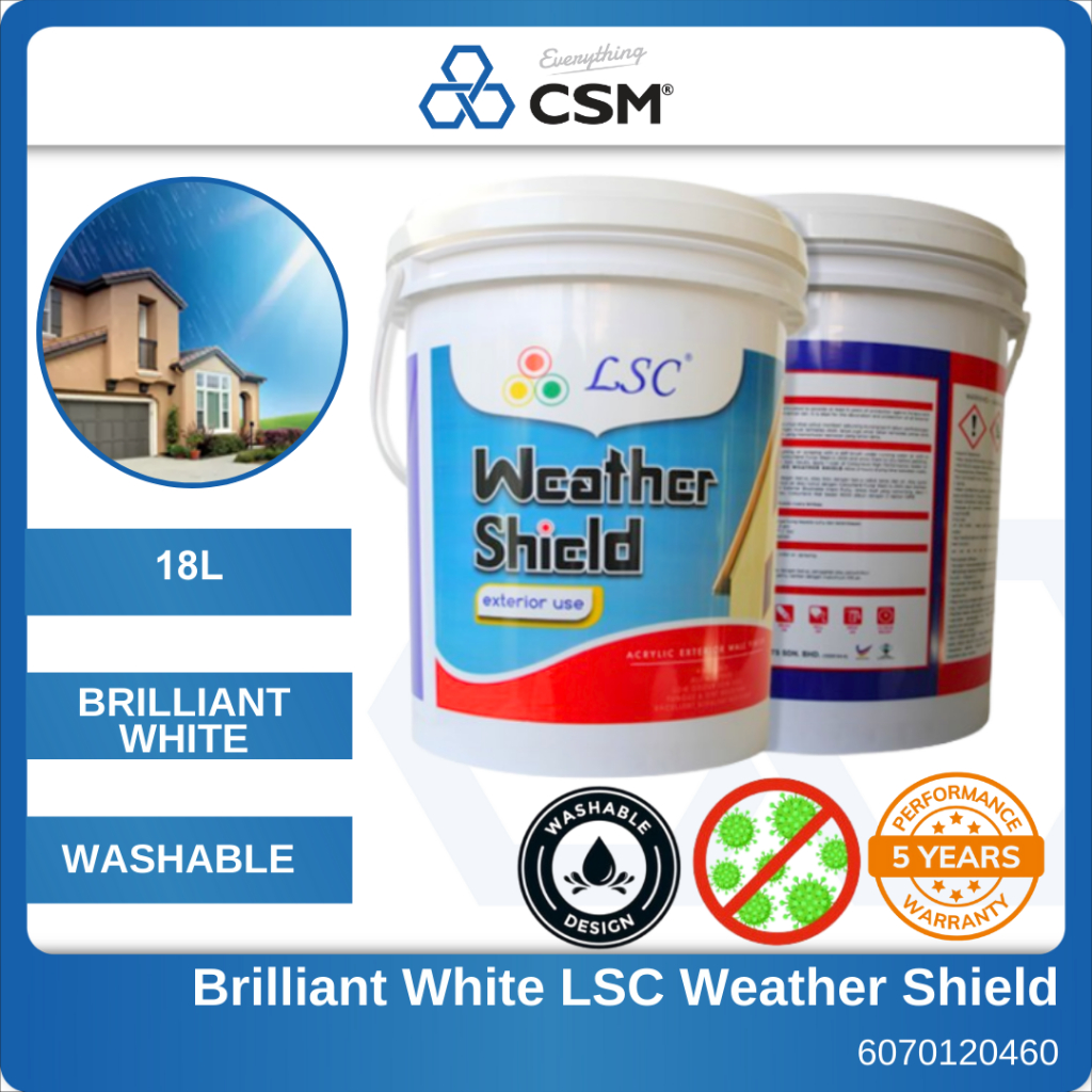 LSC 1102 Brilliant White LSC Weather Shield Exterior Paint Painting 18 ...