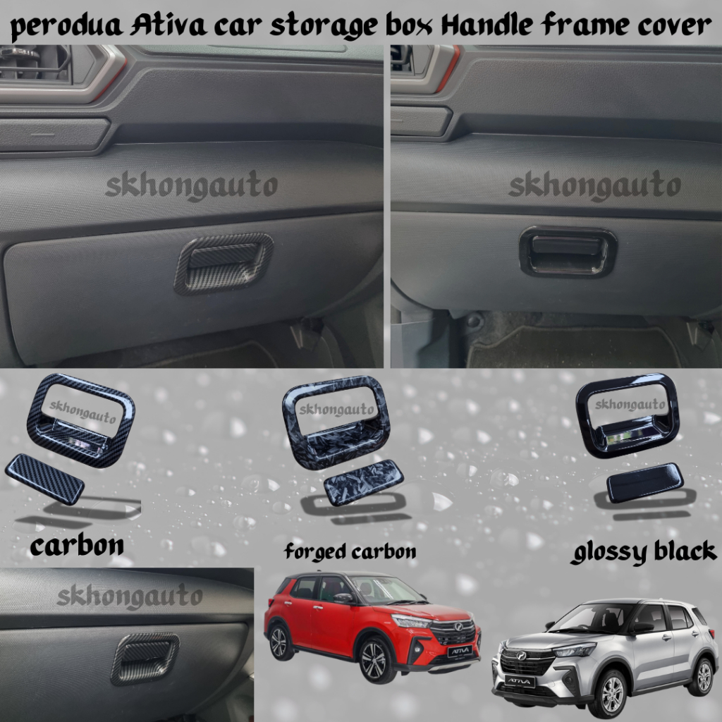 perodua Ativa car storage box Handle frame cover forged carbon fiber ...