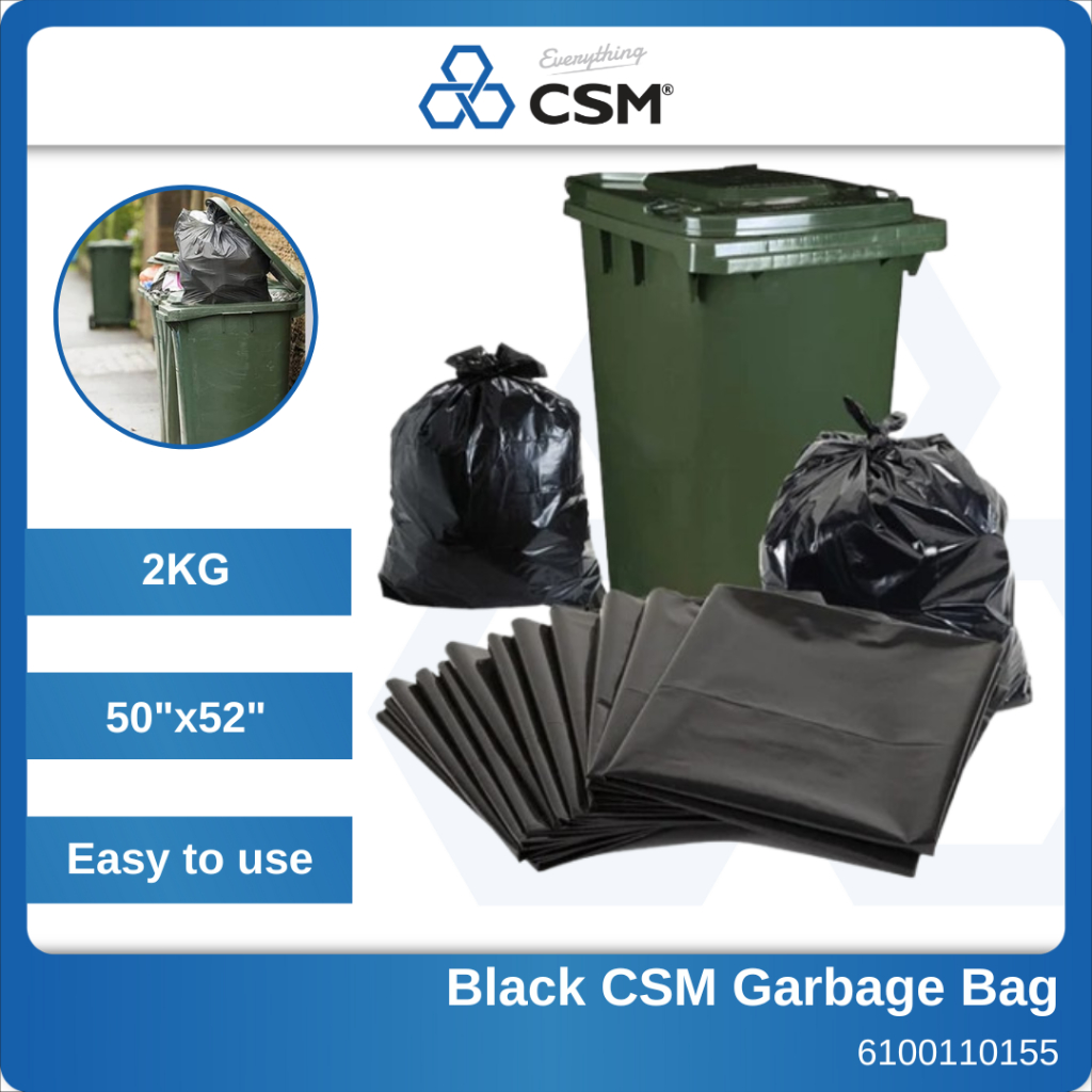 CSM Jumbo Garbage Bag Plastic 50"X52" 240L Garbage Bin Plastic | Shopee ...