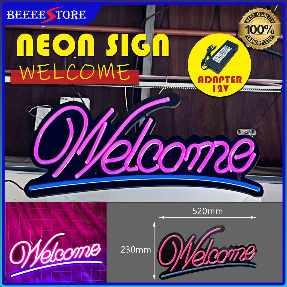 WELCOME SIGNBOARD BOARD Neon Sign Board Light ( NEON LIGHT ) | Shopee ...