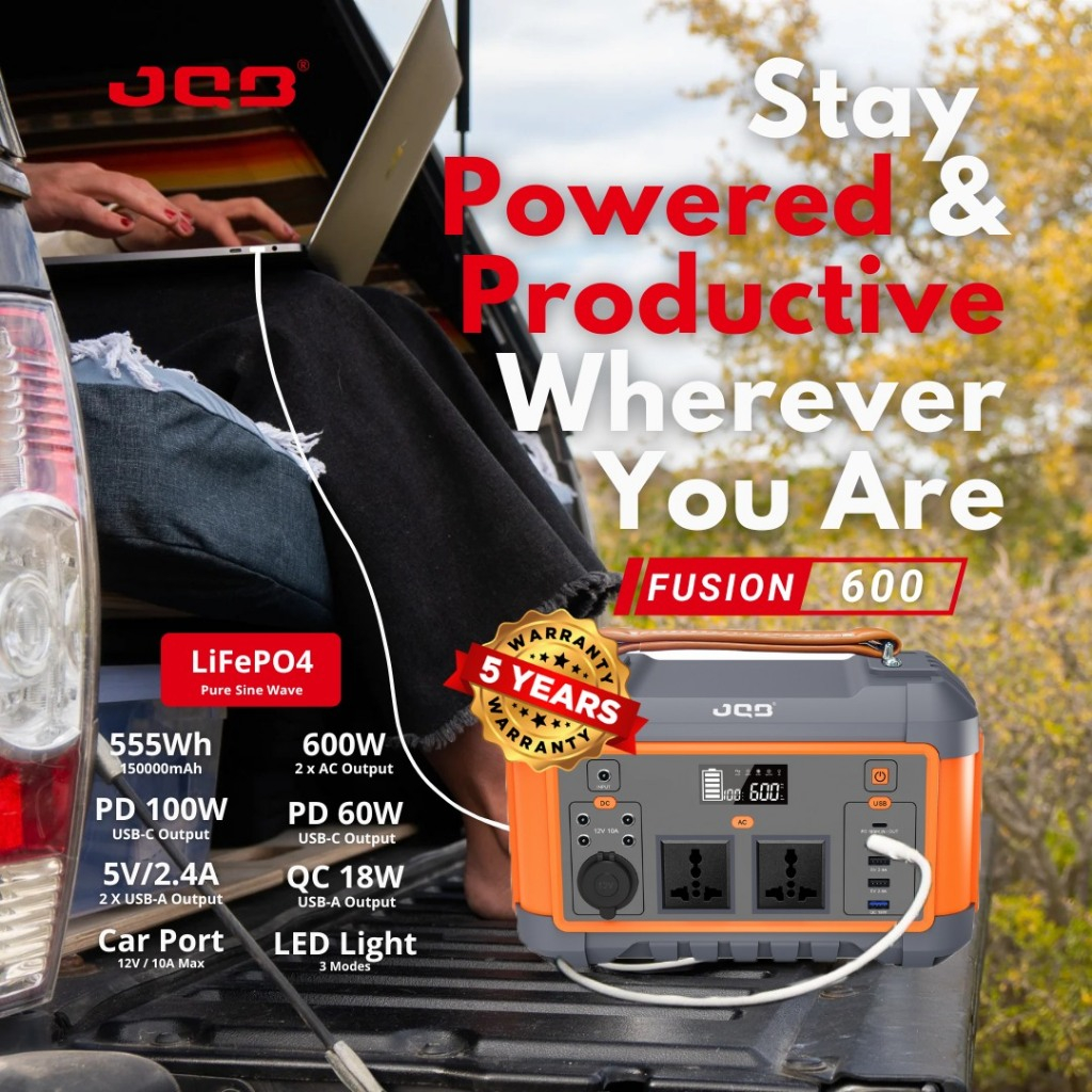 JQB Fusion 600 | LiFePO4 Battery | Portable Power Station | 600W ...
