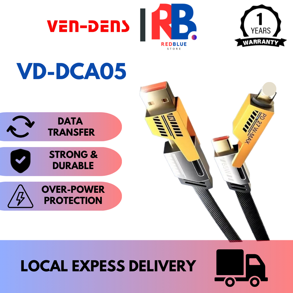 VEN-DENS VD-DCA05 4 in 1 gold plated connectors Fast Charging universal ...