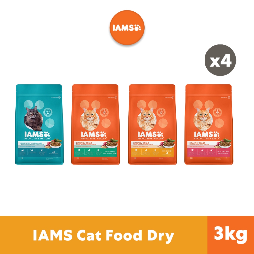 IAMS Proactive Health Premium Cat Dry Food 3kg (4-Pack) | Shopee Malaysia