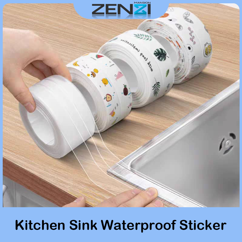 (3.8cm*5m) Kitchen Edge Adhesive PVC Tape Kitchen Sink Waterproof Strip ...