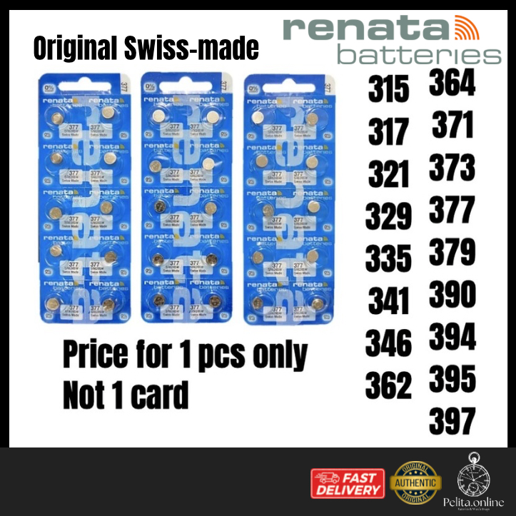 Renata Battery Watch Battery Renata 315/ 317/ 321/ 329/ 335/ 341/ 346 ...
