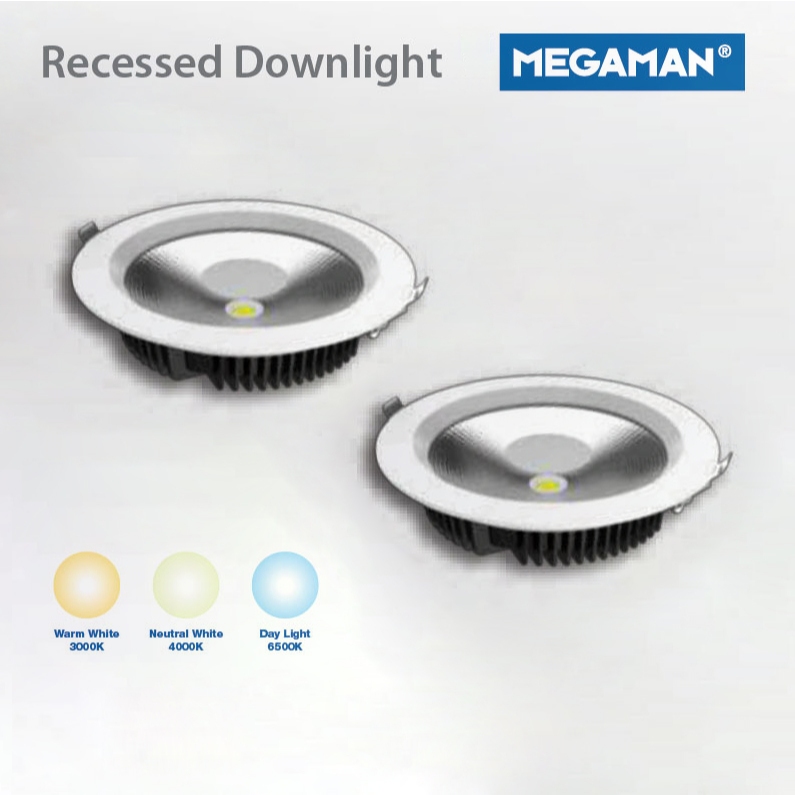 Megaman LED Recessed Downlight High Power and High Lumen 20W/30W (6500K ...