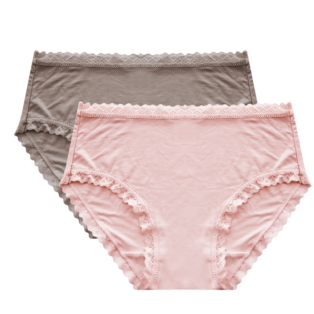 XIXILI LACE TRIMMED MID WAIST PANTY (PACK OF 2) | Shopee Malaysia