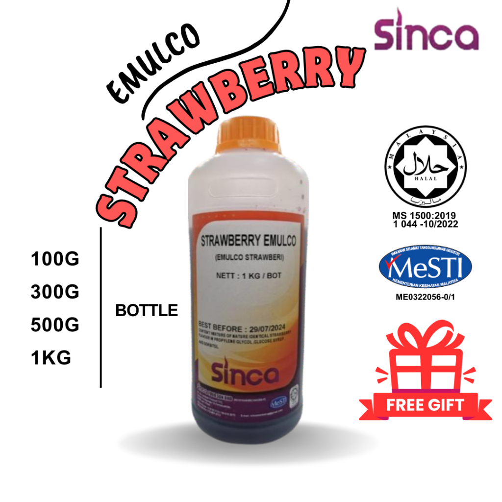 Emulco Strawberi / Strawberry Emulco 500g / 1kg | Gred Makanan | Halal ...
