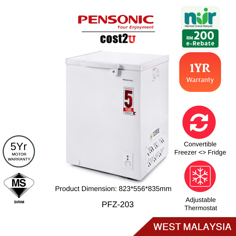 [NUR] Pensonic/Haier 199/206L Chest Freezer | PFZ-203 BD248HME (Pembeku ...
