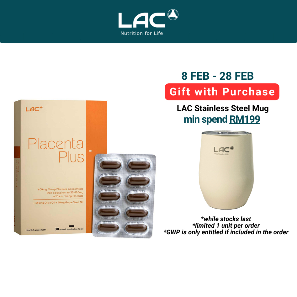[Expiry Mar 2026] LAC Placenta Plus (30 Enteric Coated Softgels) 01406720 | Shopee Malaysia