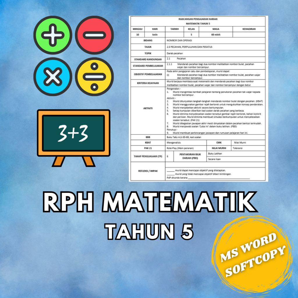 RPH Matematik Tahun 5 2025/2026 Lengkap Untuk Setahun | Shopee Malaysia