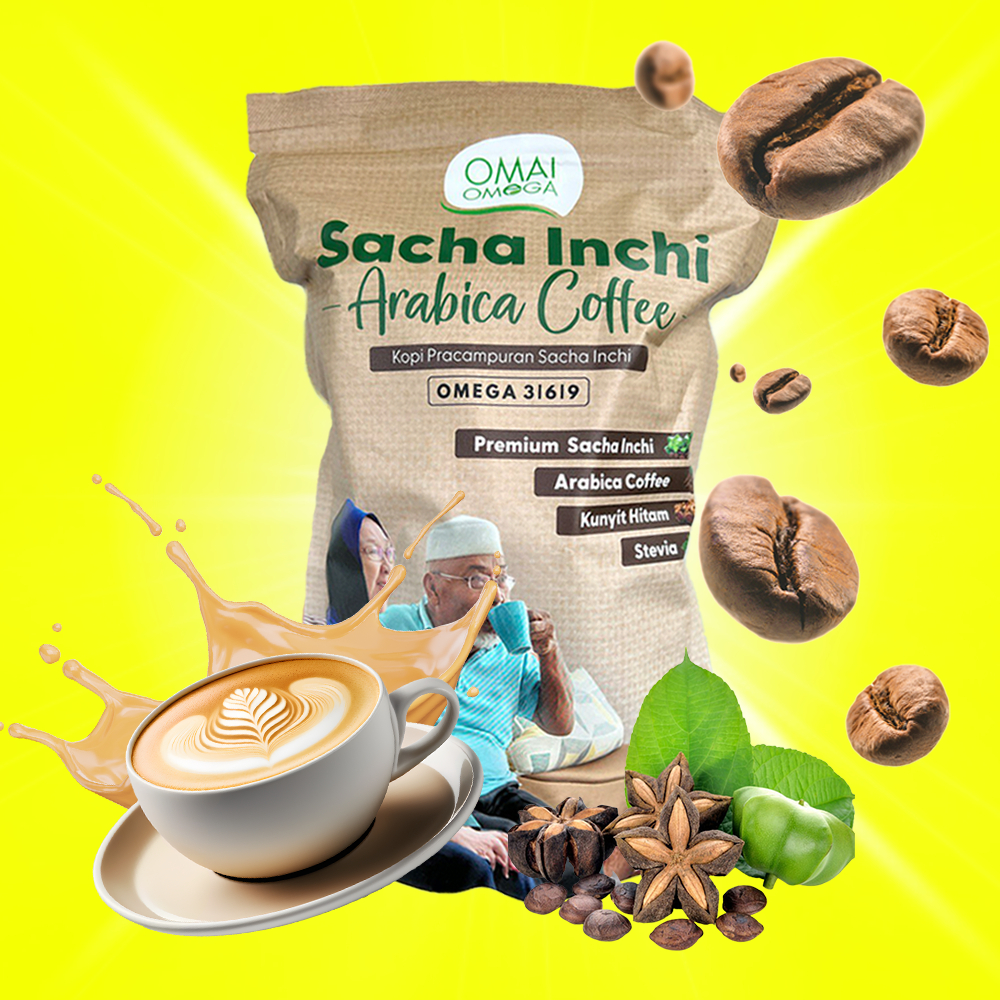 Kopi Sacha Inchi - Arabica Kunyit Hitam Stevia [15 Sachet] | Shopee ...