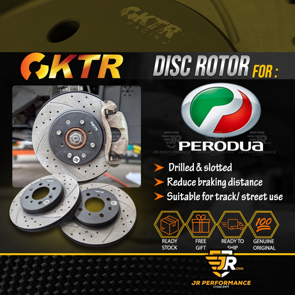 KTR Performance Disc Rotor Drilled Slotted Rotor Disc Myvi Ativa Alza ...