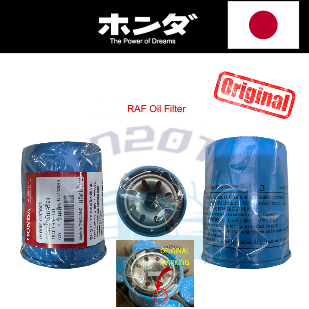 100%ORIGINAL HONDA GENUINE OIL FILTER 15400-RAF-T01 (100%Original ...
