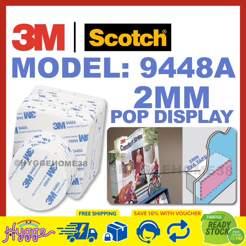 3M EVA Double Sided Tape 2mm Thick For POP Design Standee DIY Product Multipurpose Mounting ...