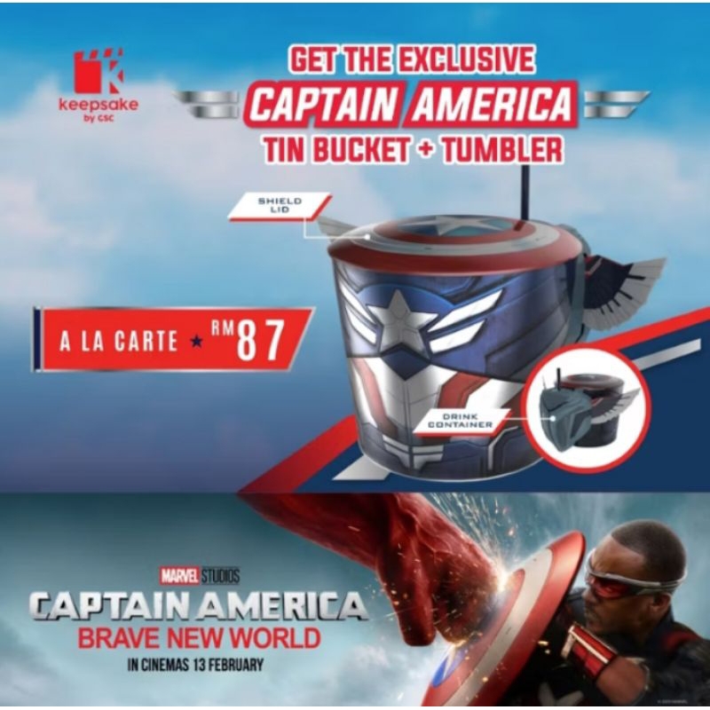 Original GSC Exclusive Captain America: Brave New World Popcorn Tin ...