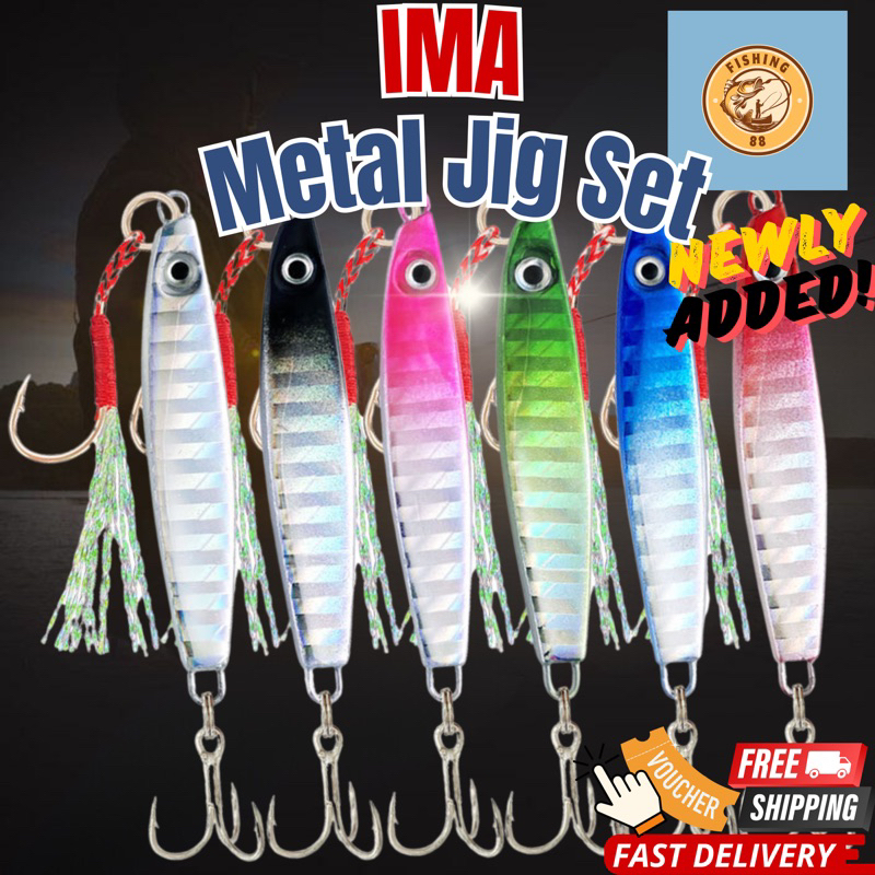 【IMA Jig Set】Metal jig 5g/7g/10g/14g/17g/21g lead fish iron plate umpan ...