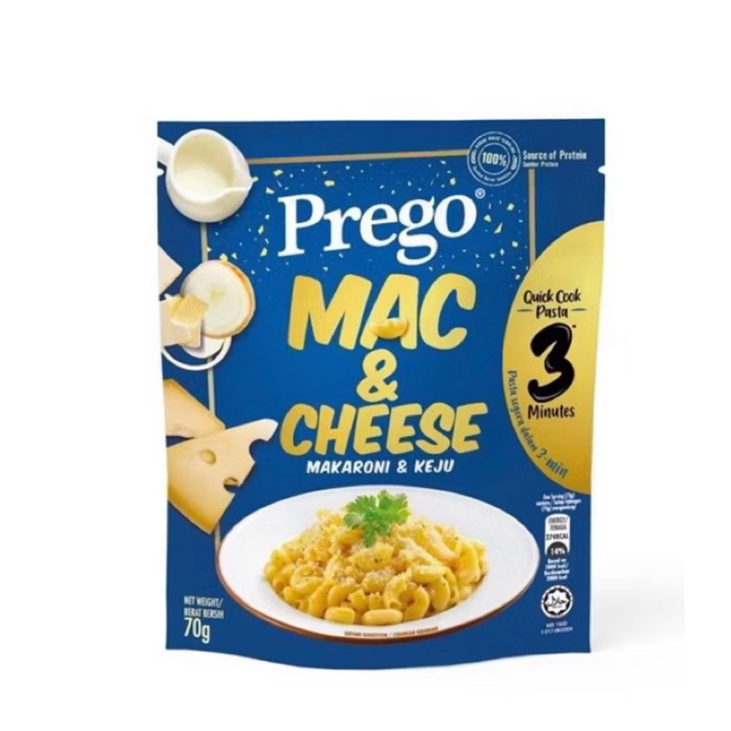 PREGO MAC & CHEESE Quick Cook Pasta 3 Minutes 70g | Shopee Malaysia
