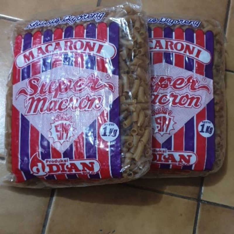 Makaroni/Macaroni Mentah Super Macron Cap Dian Kemasan 1kg/500g ...